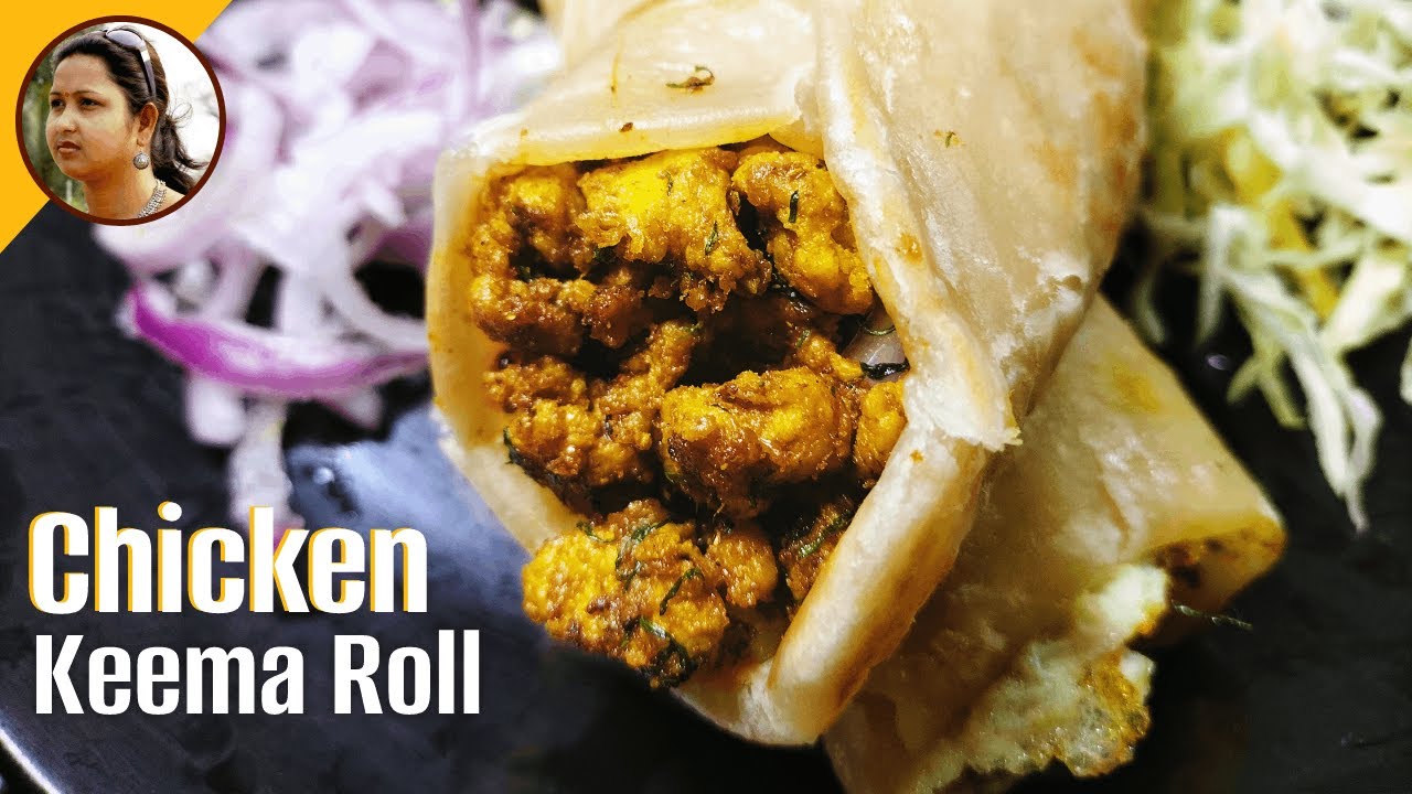 egg and spicy chicken keema roll | Chicken Keema Roll | Egg Roll ...