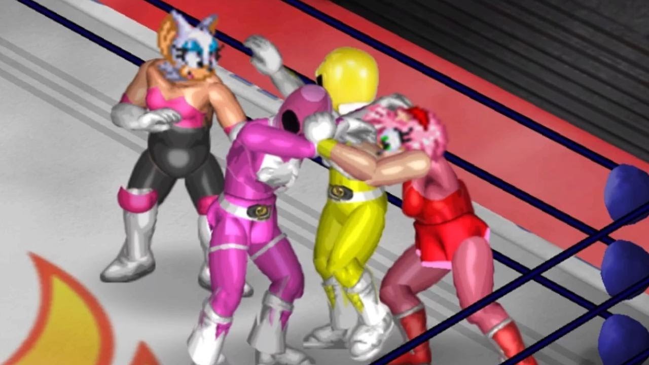 Amy Rose & Rouge the Bat vs Pink Ranger & Yellow Ranger - Tag Team ...