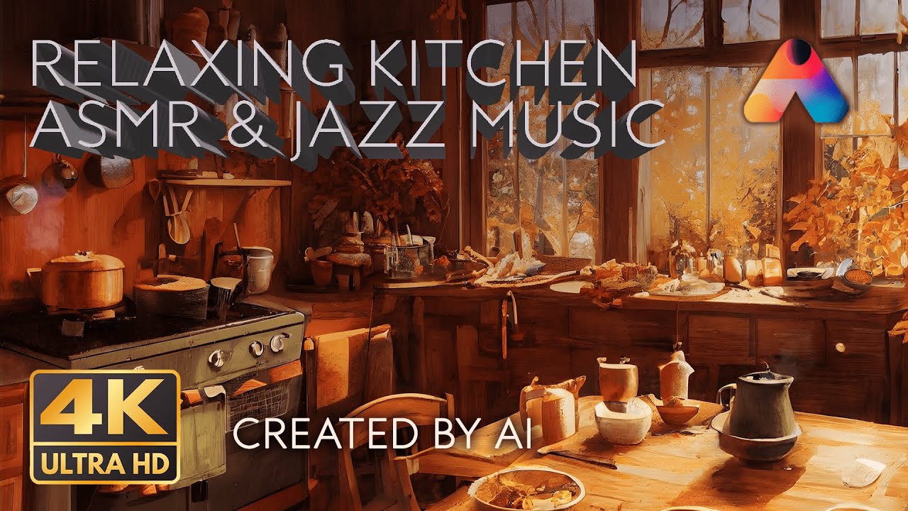 Relaxing Kitchen Ambiance - Jazz Music - AI Generated Art & ASMR - YouTube