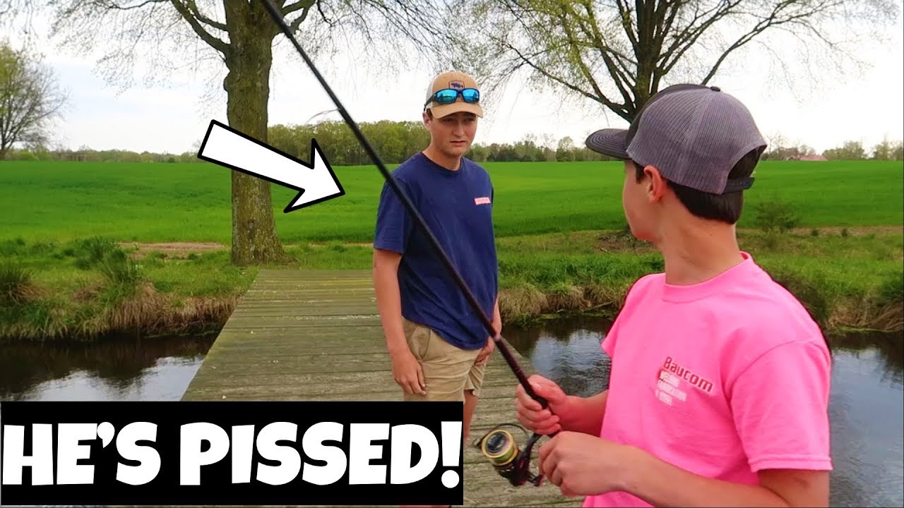 KIDS FIGHT WHILE POND FISHING! - YouTube