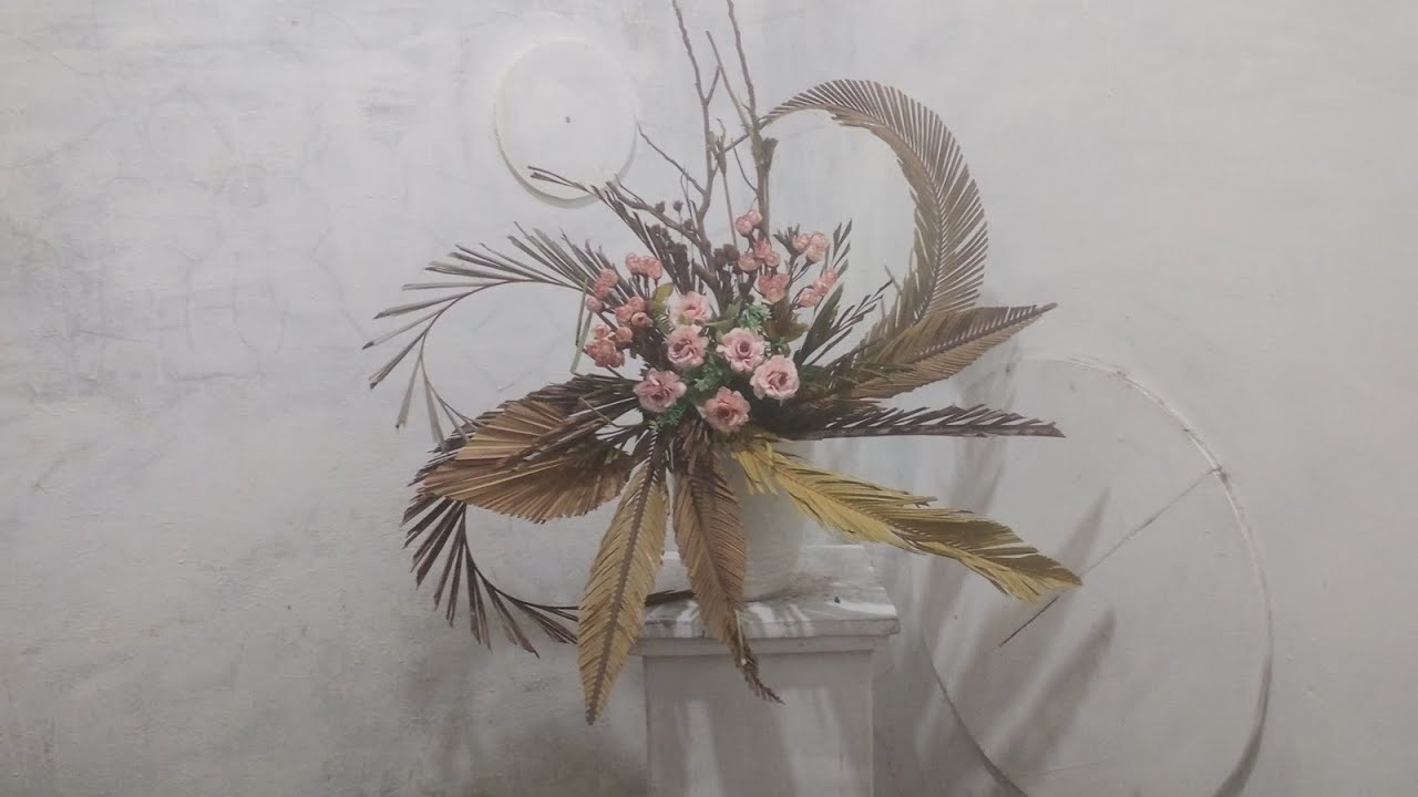 tutorial merangkai bunga dari bahan kering kombinasi bunga artificial ...