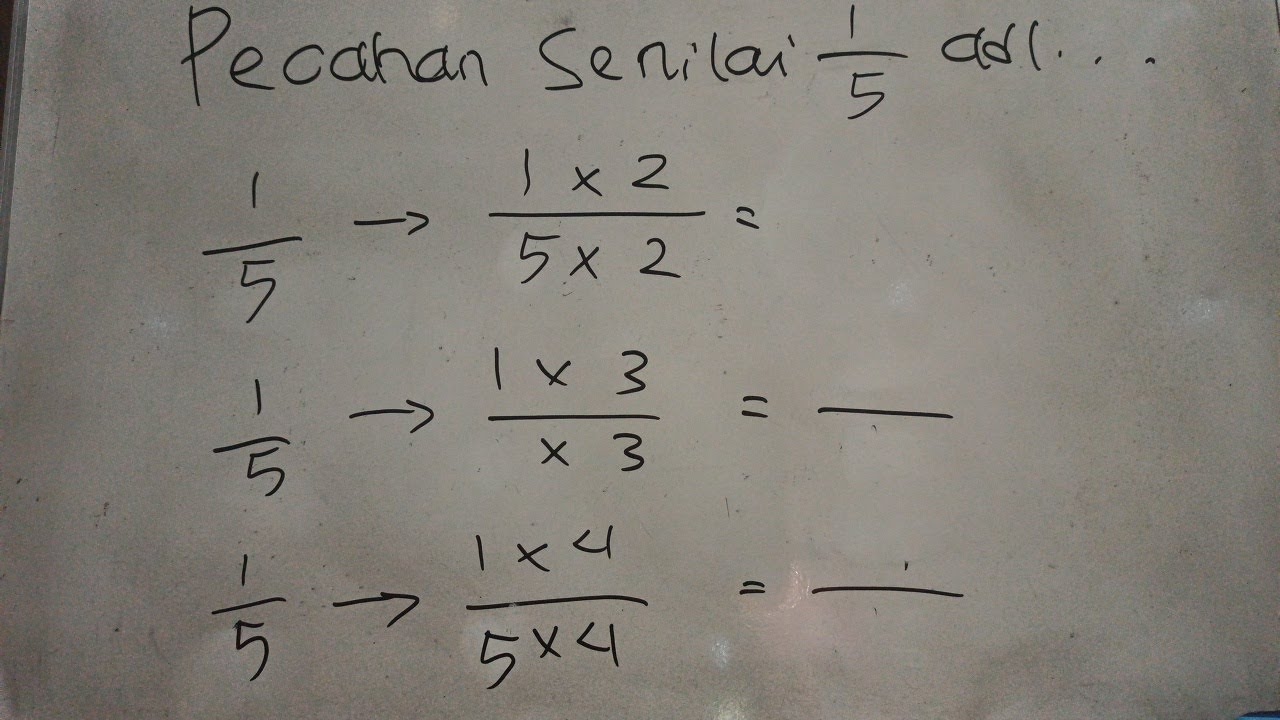 Pecahan Yang Senilai Dengan 1 Per 5 Adalah, Pecahan Senilai 1/5 - YouTube