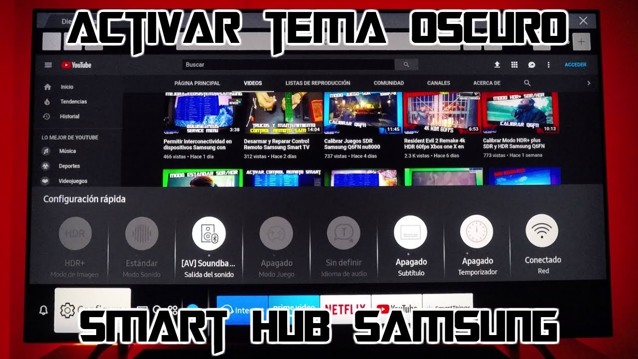 Activar Modo Nocturno en Samsung UHD Tv Modo Noche Alto Contraste Nu7 ...