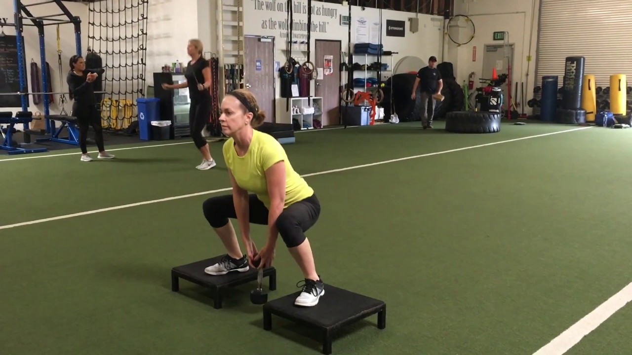 Dumbbell Sumo Squat with Deficit - YouTube