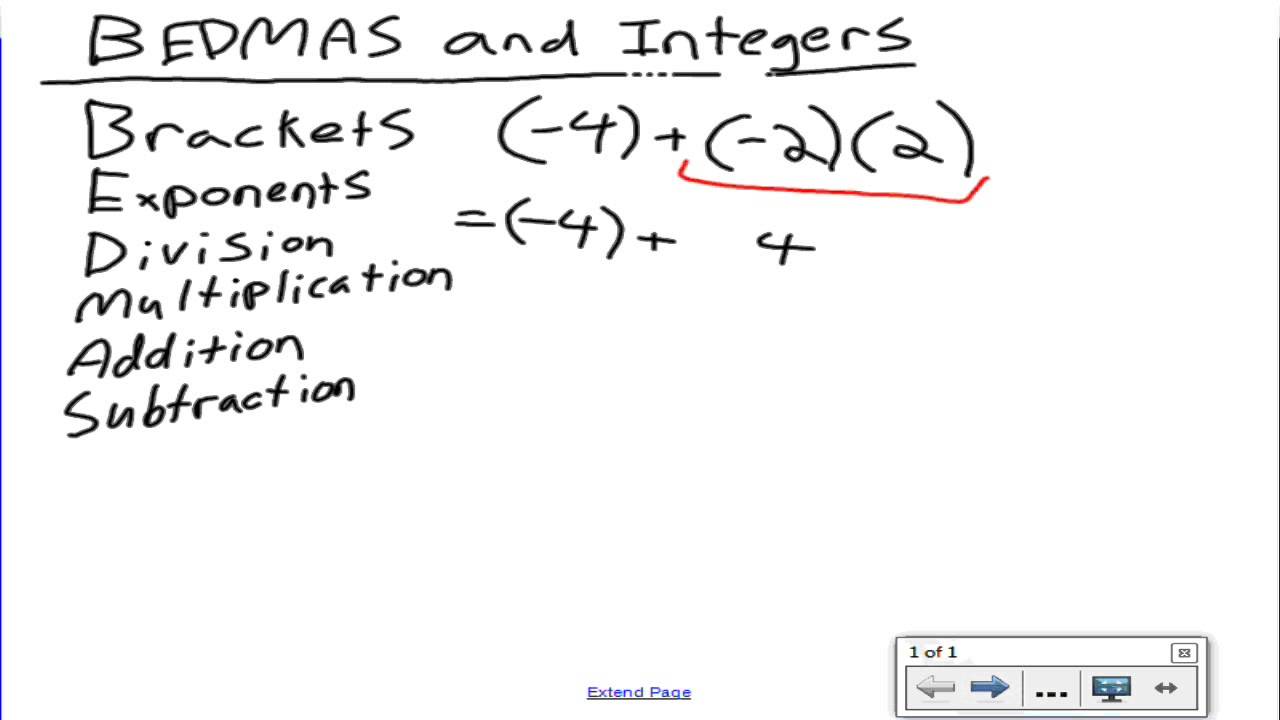 BEDMAS and Integers - YouTube