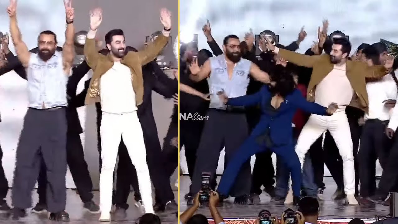 Ranbir Kapoor and Bobby Deol Superb Dance On Stage | ANIMAL Pre Release Event | Manastars - YouTube