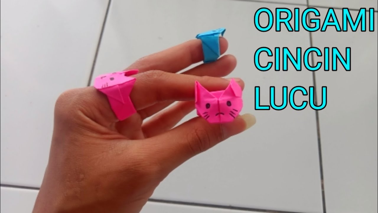 cara membuat origami cincin lucu - YouTube