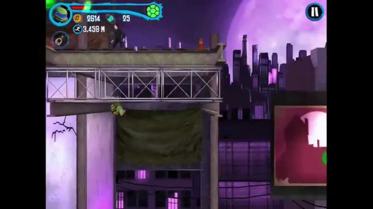 Teenage Mutant Ninja Turtles: Rooftop Run for iOS Gameplay - YouTube