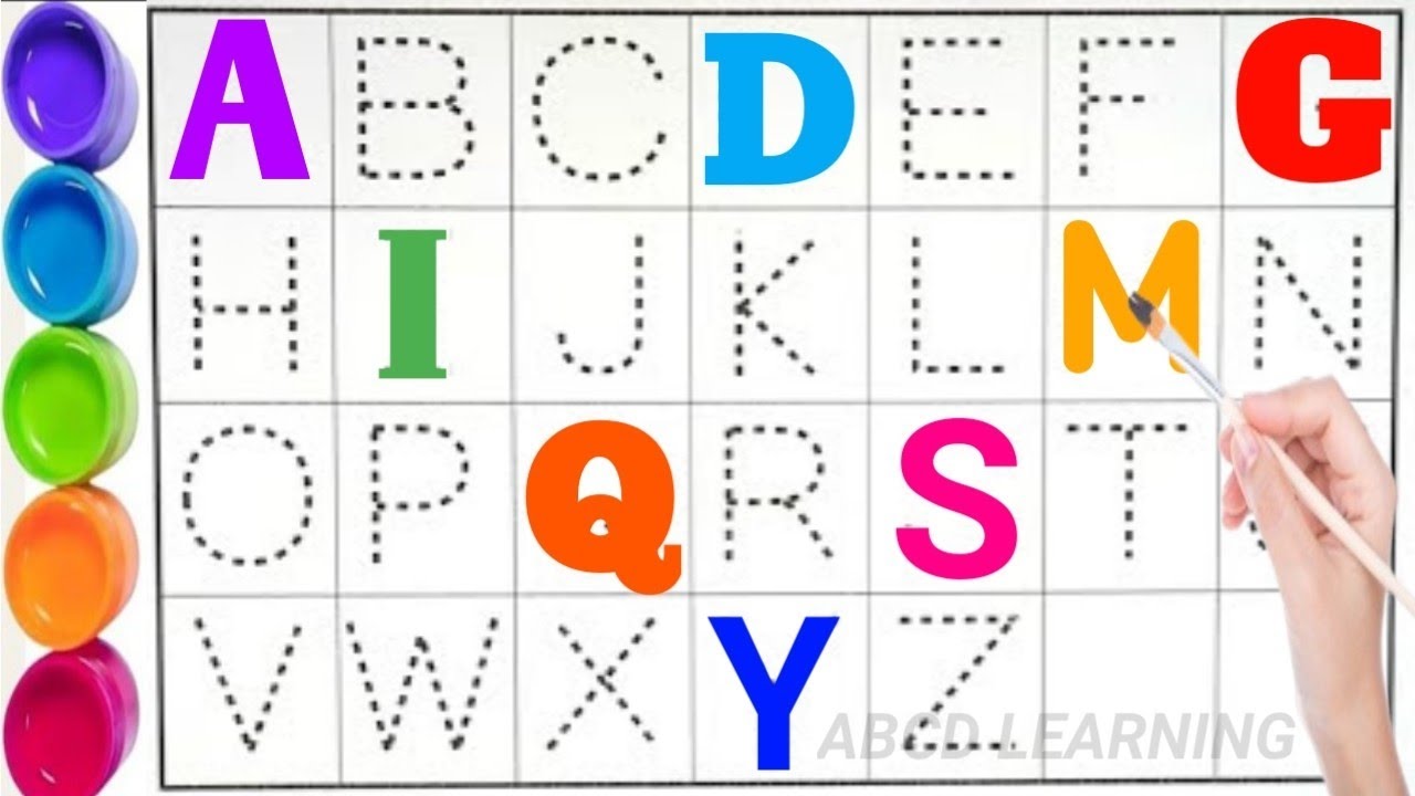 ABCD writing practice | Learn ABCD Alphabets and number counting 123 ...