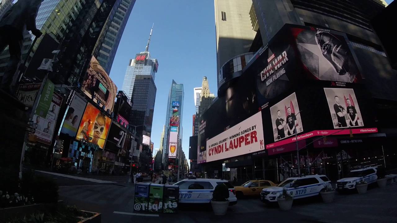 Times Square Early Sunday Morning - YouTube
