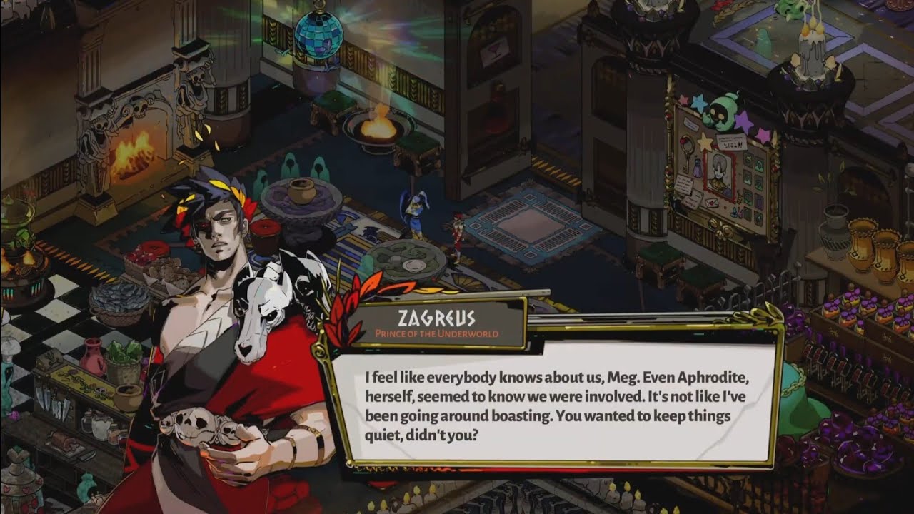 Zagreus tells Megaera that everyone knows about their relationship even ...