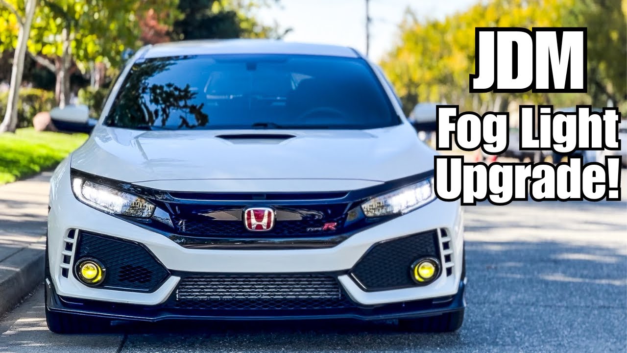 Installing JDM Yellow Honda OEM Fog Lights for the Honda Civic Type R ...