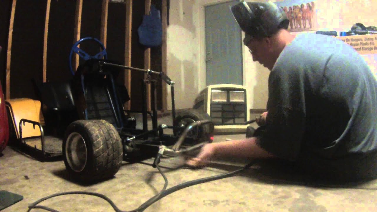 Racing Mower welding front bumper - YouTube