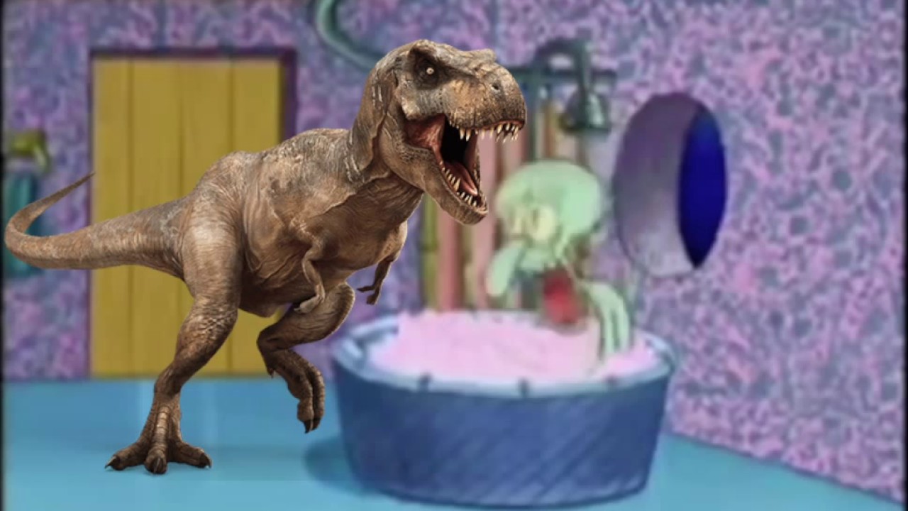 The Muthafuckin' T Rex drops by Squidward's House - YouTube