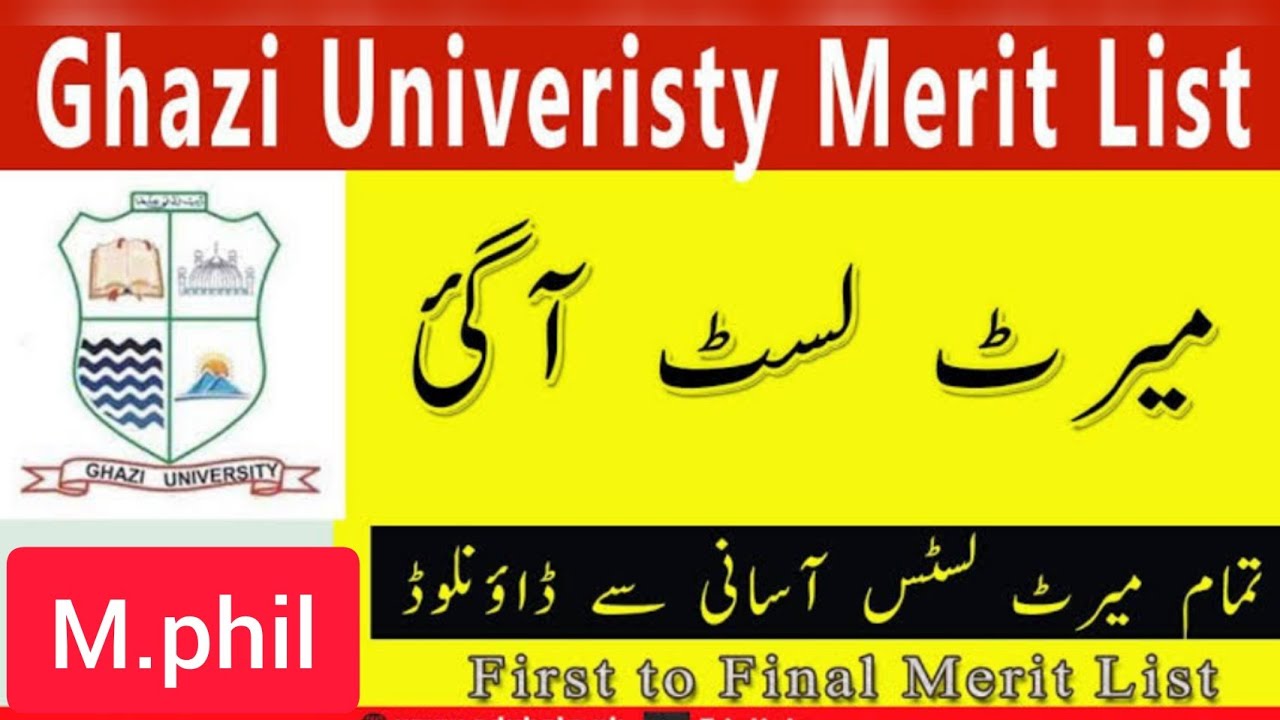 Mphil Botany Entry Result 2022 - Ghazi University Mphil Test Result ...