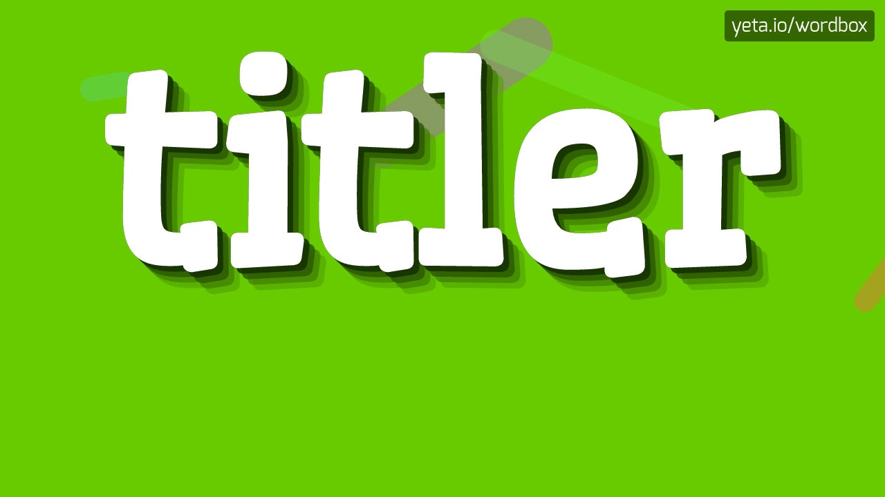 TITLER - HOW TO PRONOUNCE IT!? - YouTube