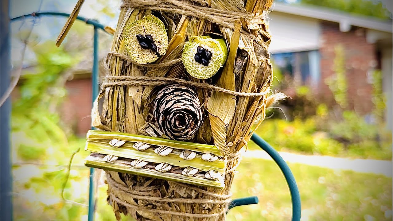 Crafting a DIY Cornstalk Scarecrow with Plants - YouTube
