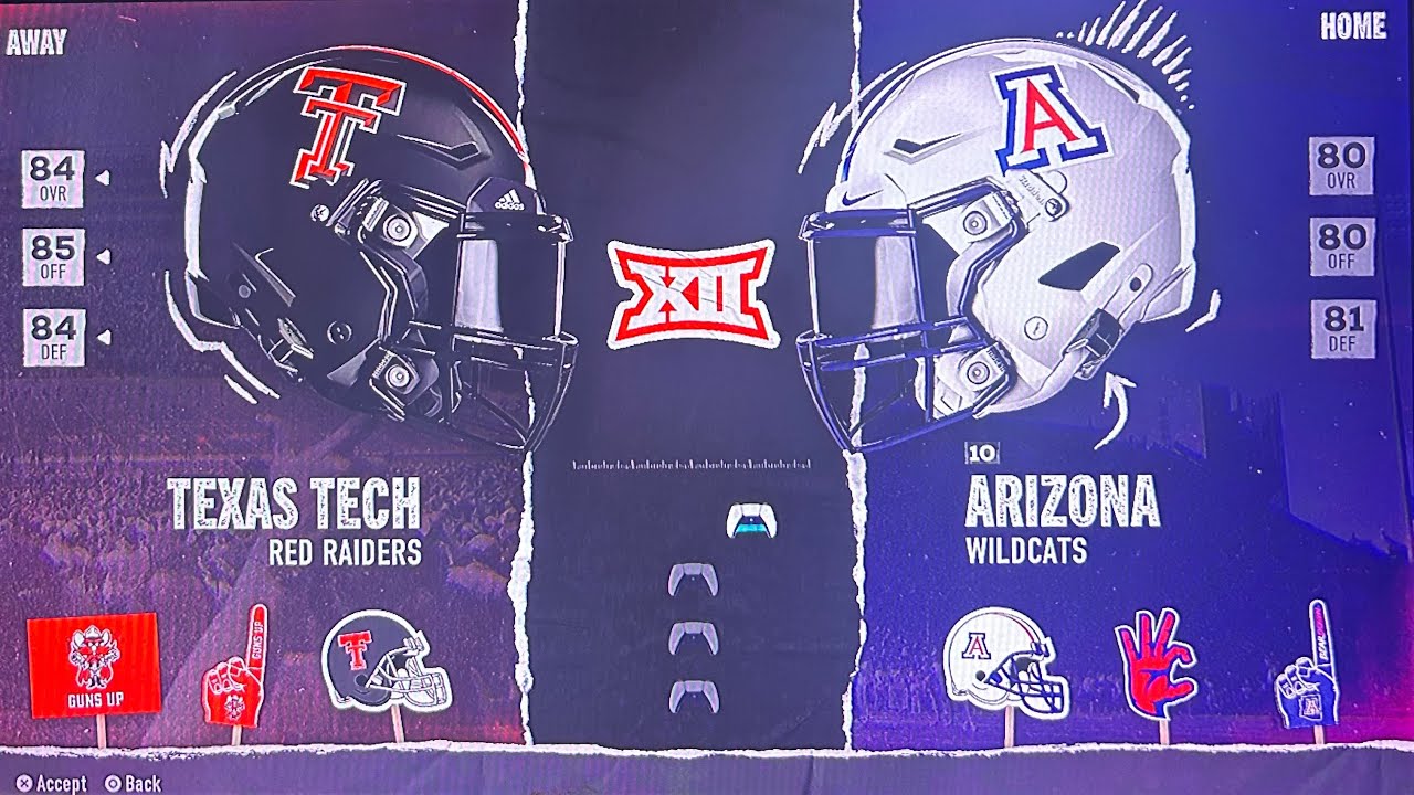 EA SPORTS College Football 25 Texas Tech Vs Arizona Wildcats Week 6 PS5 ...