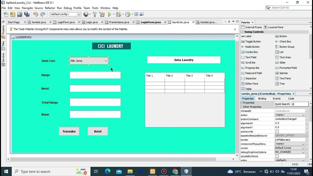 Aplikasi Laundry Java Netbeans dan Phpmyadmin - YouTube