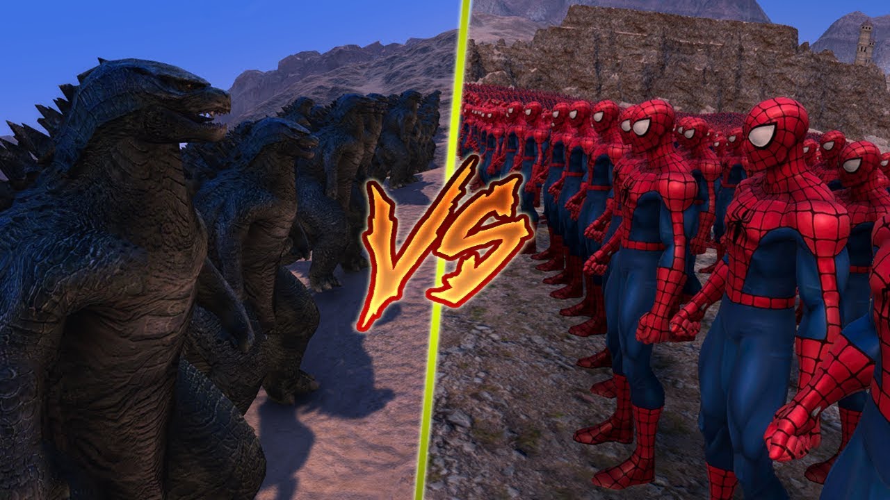 300 GODZILLA VS. 22.000 SPIDERMAN | Batallas Épicas #2 | Ultimate Epic ...