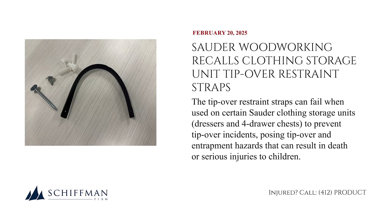 Sauder Woodworking Recalls Clothing Storage Unit Tip-Over Restraint ...