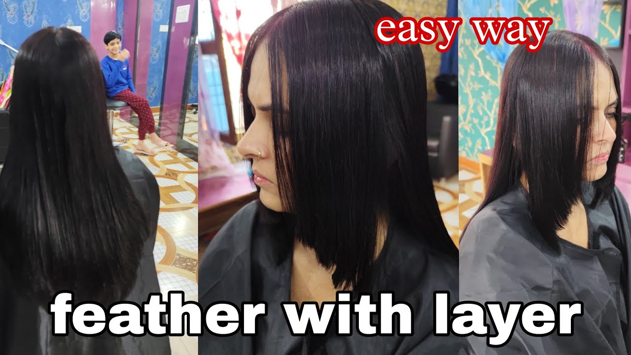 feather with layer haircut front and back full layer haircut// step by ...