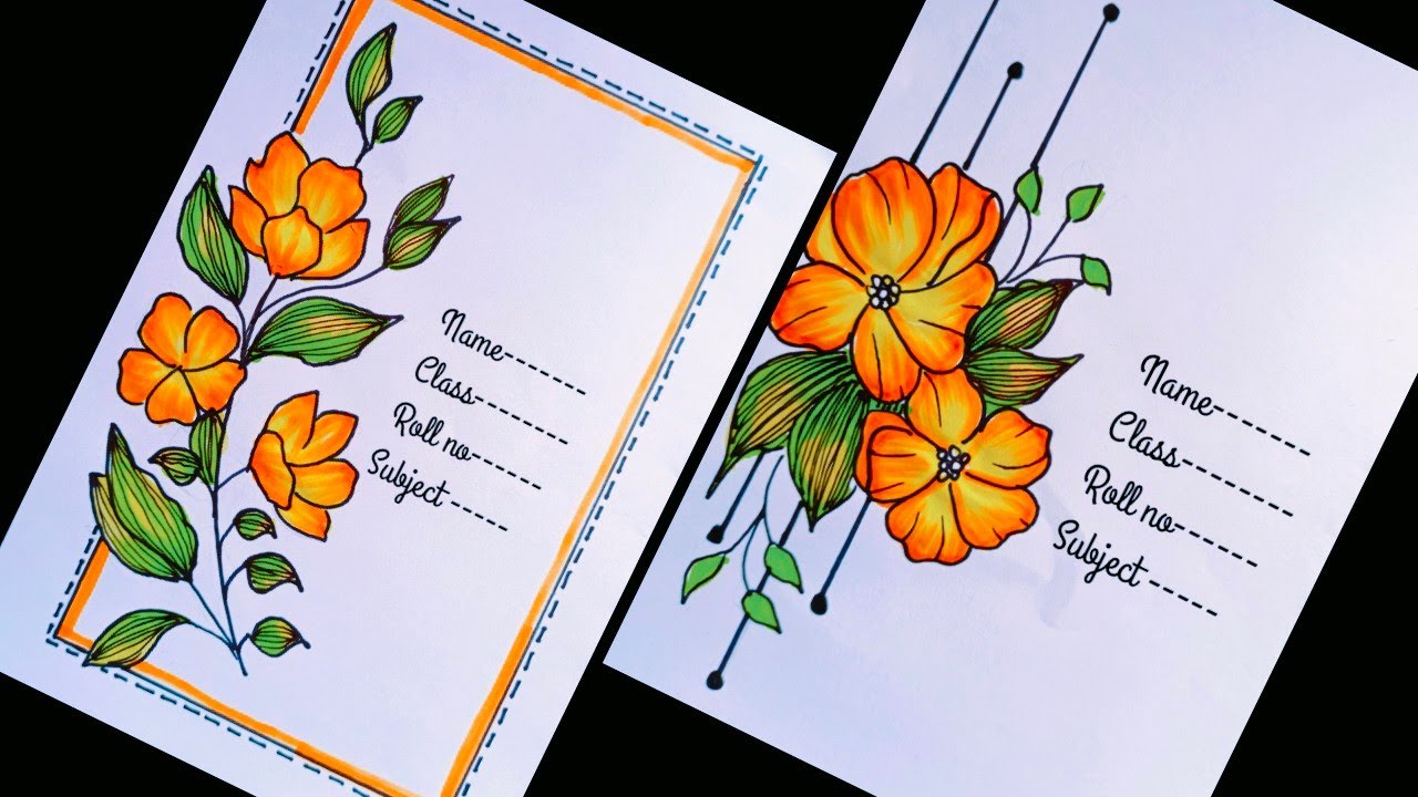 2 YELLOW🟡 BORDER DESIGNS/ PROJECT WORK DESIGNS/A4 SHEET/FILE/FRONT PAGE ...