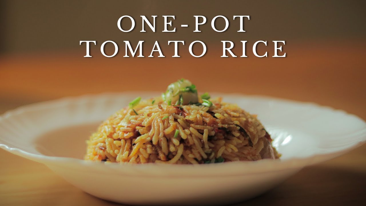 One-Pot Tomato Rice Recipe | Easy Lazy Dinner l how to make tomato rice ...