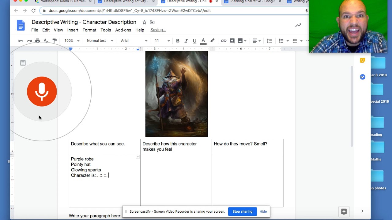Descriptive writing - Character description - YouTube