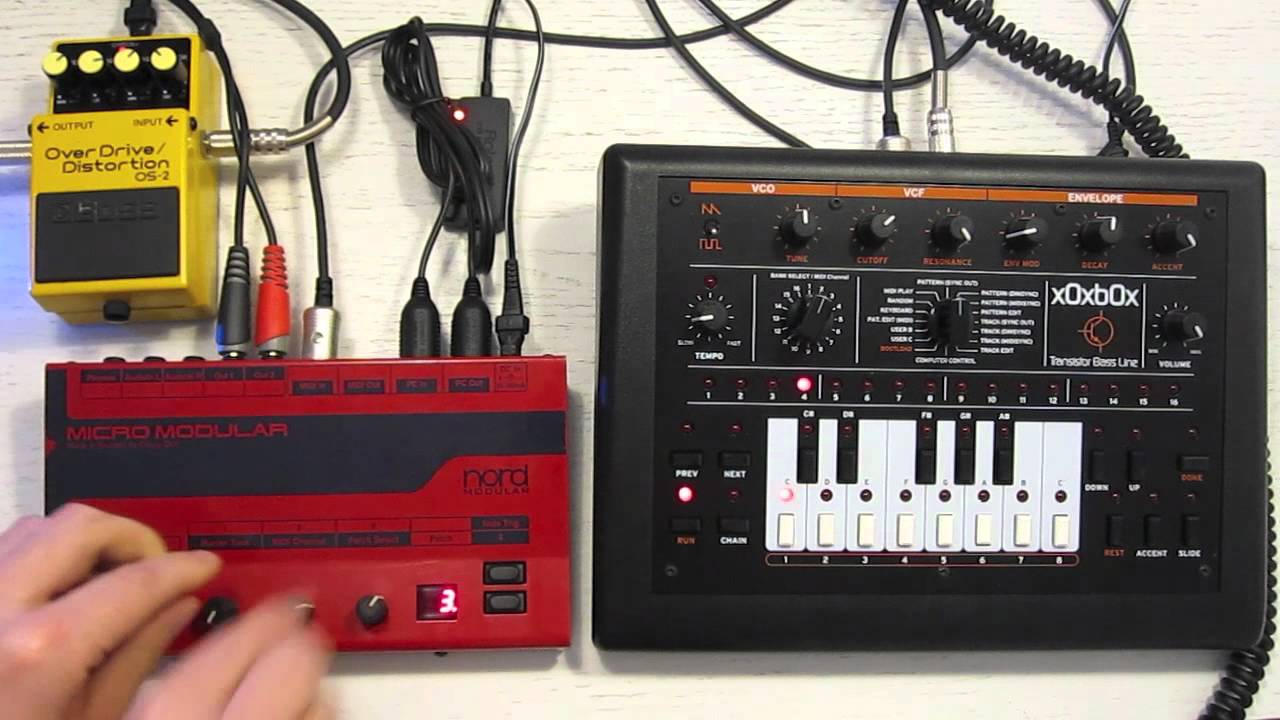 xoxbox + clavia nord micro modular + boss os-2 acid demo - YouTube