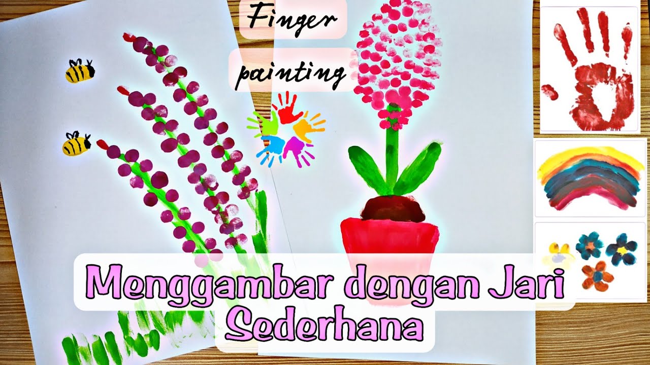 Melukis dengan Jari Tangan Sederhana Kelas 1 Tema 2 || Melukis dengan ...