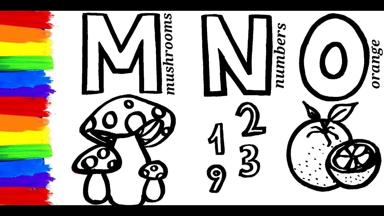 Kids MNO Letter Learning, Art and Coloring - YouTube
