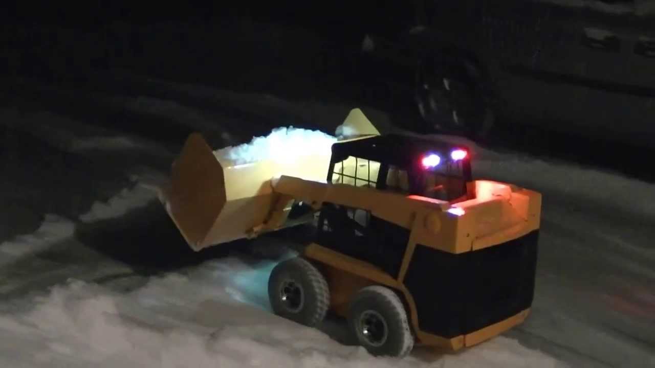rc snow plow 1/3 scale skid steer - YouTube