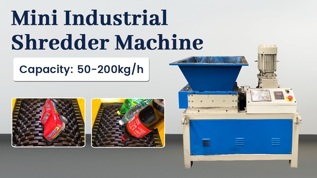 Mini Industrial Shredder - Small Shredding Machine (50-200kg/h) - YouTube