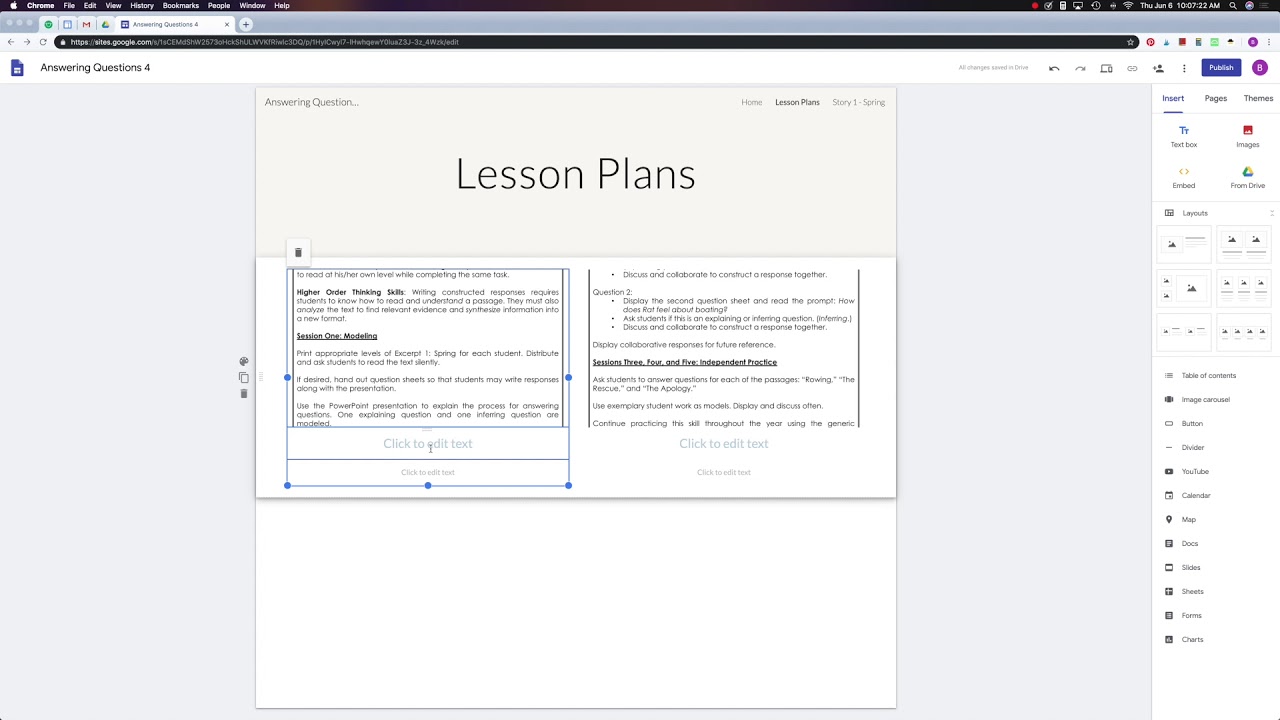 Google Sites 3: How to Use Layouts - YouTube