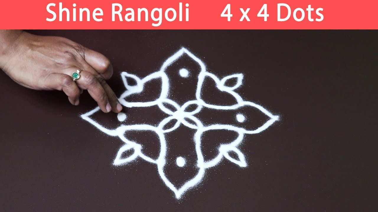 Deepak Rangoli with 4x4 dots | Deepak Wali Rangoli | Diya Wali Rangoli ...