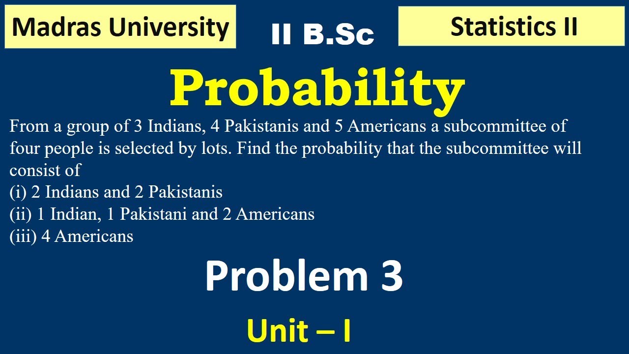 Statistics II | Unit 1 | Probability | Madras university - YouTube