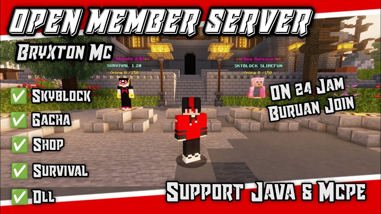 OPEN MEMBER SERVER JAVA & BEDROCK 1.20+ | Bryxton Mc - YouTube
