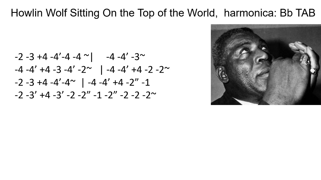 Howlin Wolf Sitting On the Top of the World, harmonica: Bb TAB - YouTube