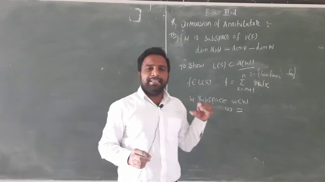 #33.lll Dimension of Annihilator lll Linear algebra lll - YouTube