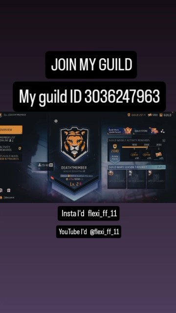 JOIN MY GUILD AND MY GUILD I'D 3036247963 #freefire #views #viral # ...