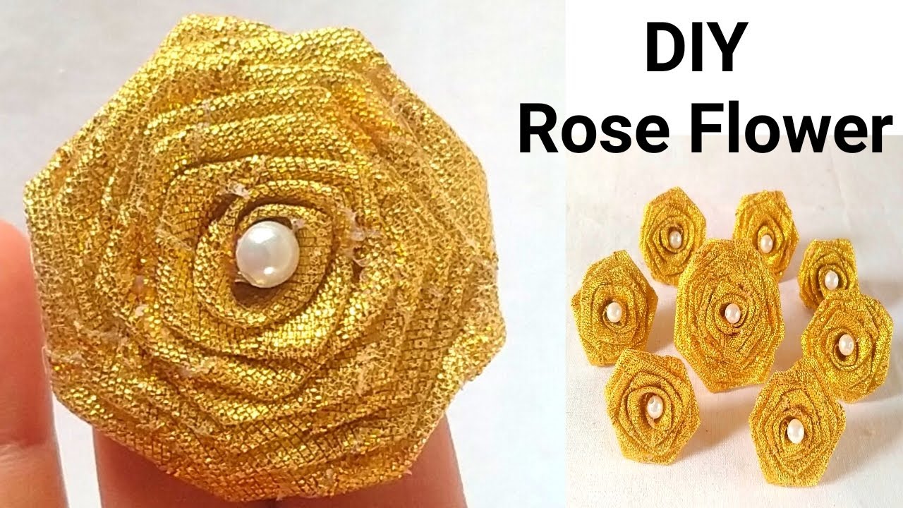 Easy Rose Making | Ribbon Rose Flower Craft Ideas | DIY Wedding Flowers ...