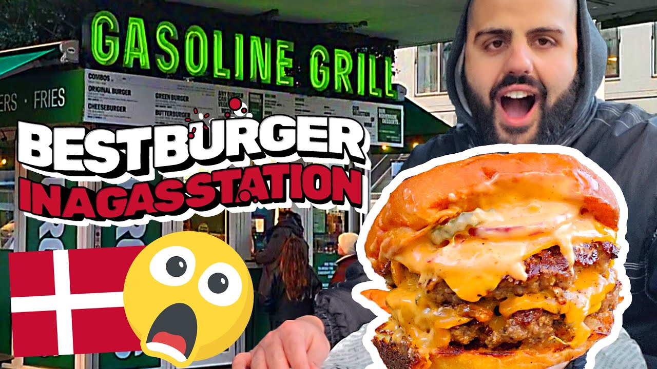 I ATE THE BEST BURGER IN A GAS STATION!😱 Copenhagen - Denmark 🇩🇰 - YouTube