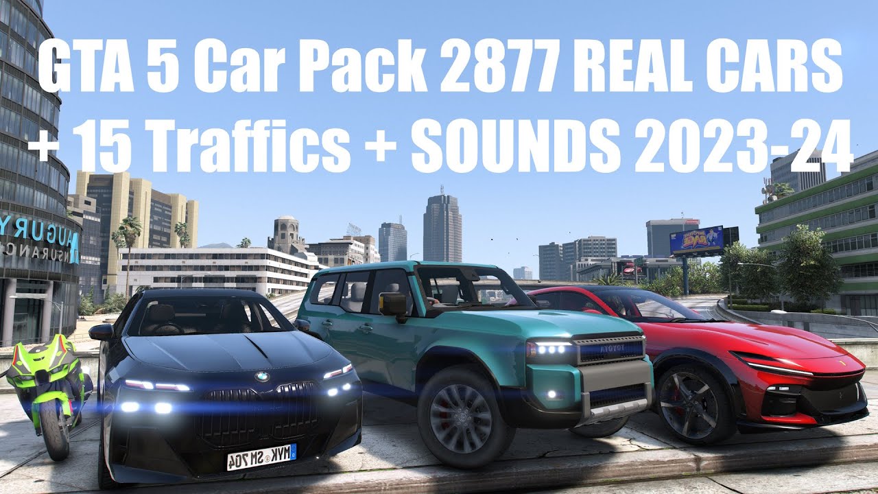 GTA 5 Car Pack 2877 REAL CARS + 15 Traffics + 1.0.3095... 1.68💥 - YouTube