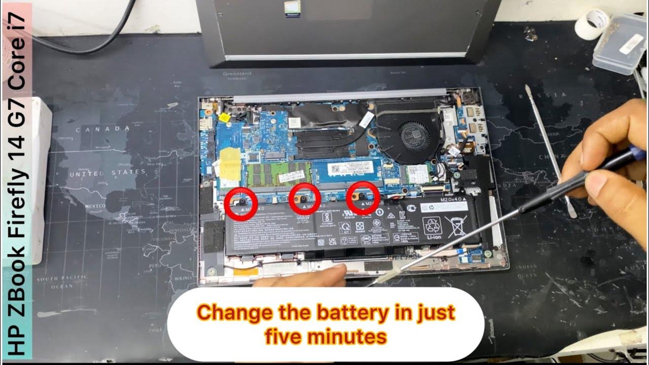 HP ZBook Firefly 14 G7. How to change HP ZBook 14 G7 battery. HP ZBook 14 G7 battery replacement ...