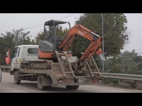 Car, container truck, crance, concrete mixer truck - YouTube