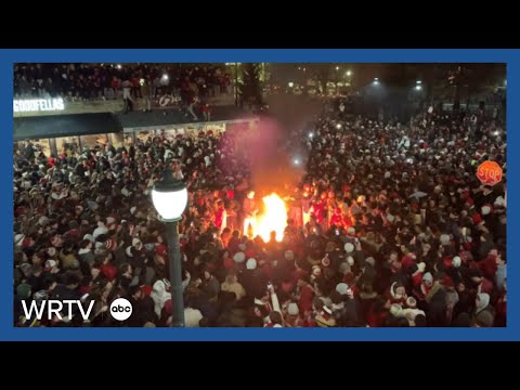 IU fans in Bloomington celebrate after Hoosiers win CFP National Championship