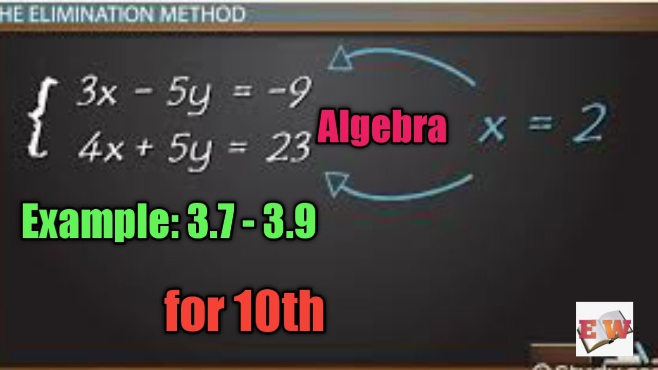 Algebra | example : 3.7 to 3.9 | for 10th | Education world - YouTube