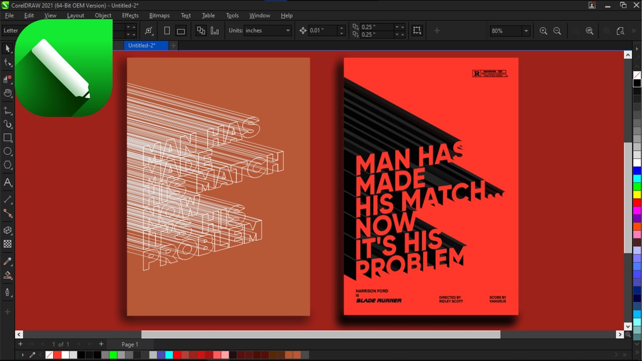 Blade Runner Poster Design in CorelDraw | Typography Tutorial (Step-by ...