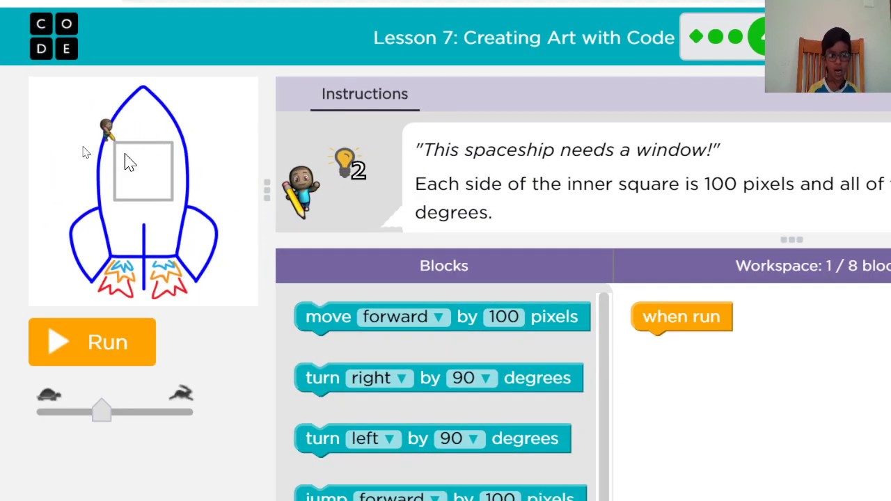 Coding for beginners and kids with CODE.ORG - DRAW A SQUARE - CC L6 P4 ...